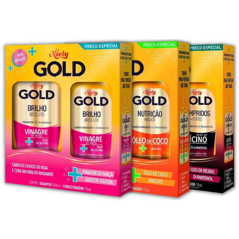 Kit Niely Gold Shampoo e Condicionador Diversos - Kit Shampoo e ...