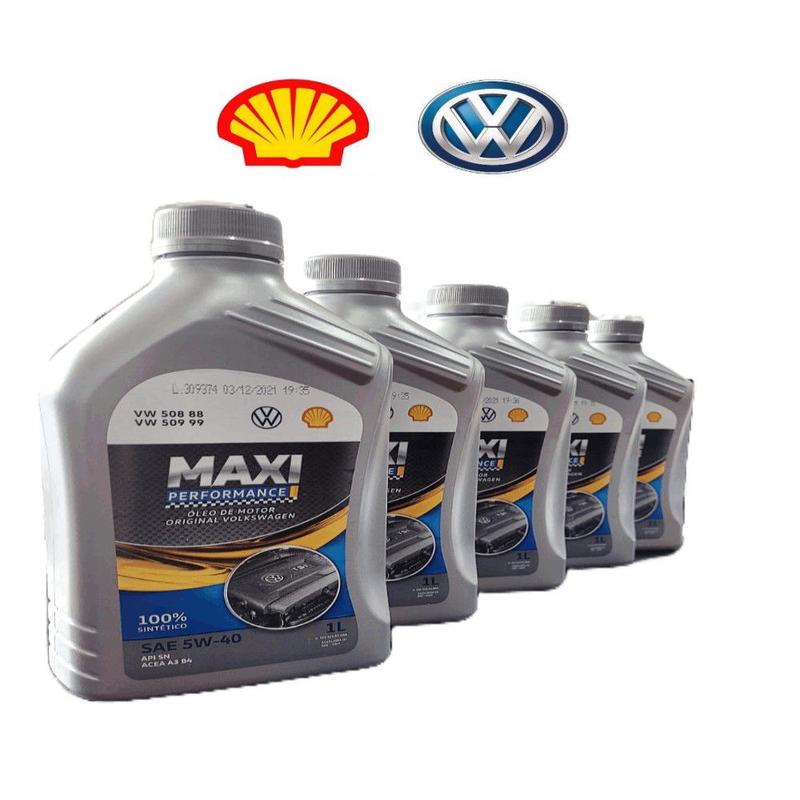 Kit Oleo De Motor Volkswagen Original Shell API-SN 5w40 100% Sintético ...