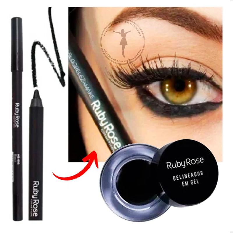 Kit Olhos lapis Ruby Rose Kajal Prt Retrátil Delineador Gel - Lápis de ...