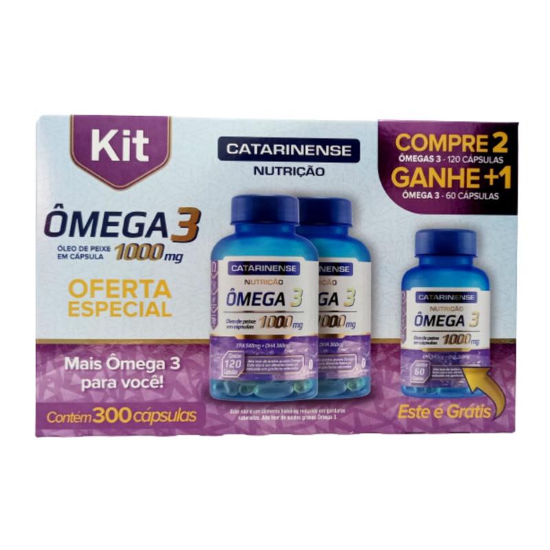 Kit Ômega 3 1000mg Catarinense - 300 Cápsulas - Ômega 3 / Óleo de Peixe ...