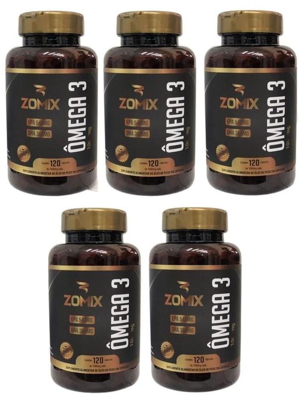 Kit Omega 3 Zomix 1000Mg 120 Capsulas - 5 Unidades - Ômega 3 / Óleo de ...