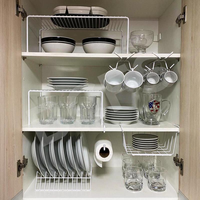 Kit Organizador Armário Cozinha Xícara Prato Cesto Aço 7 Un - DiCarlo ...