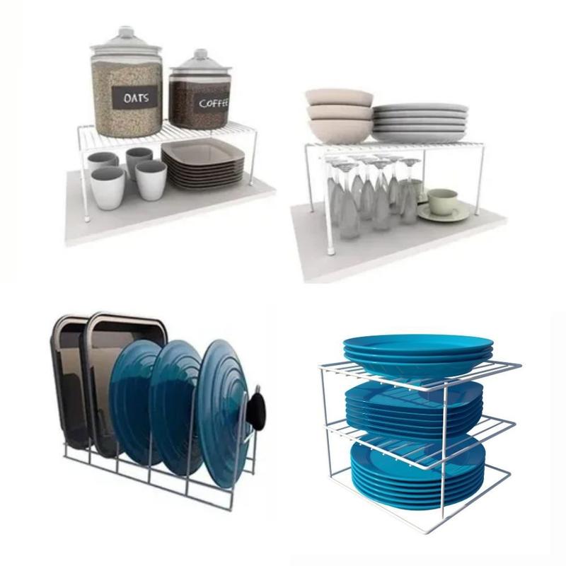 Kit Organizador de Armário Cozinha Luxo Panela Prato 100%Aço - dicarlo ...