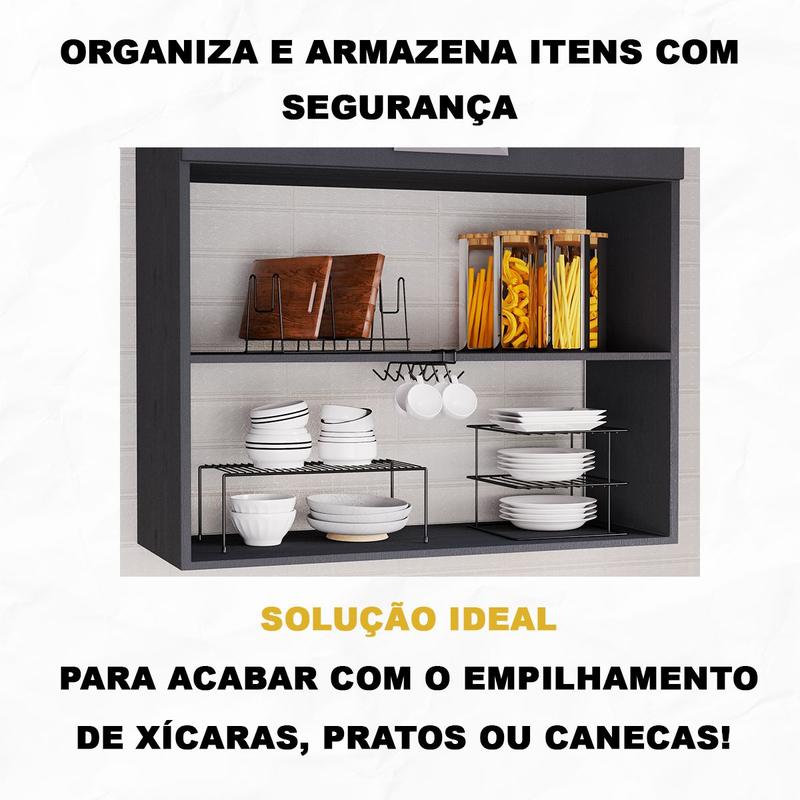 Kit Organizadores de Armário Elegance DiCarlo Aço Carbono Prateleira ...