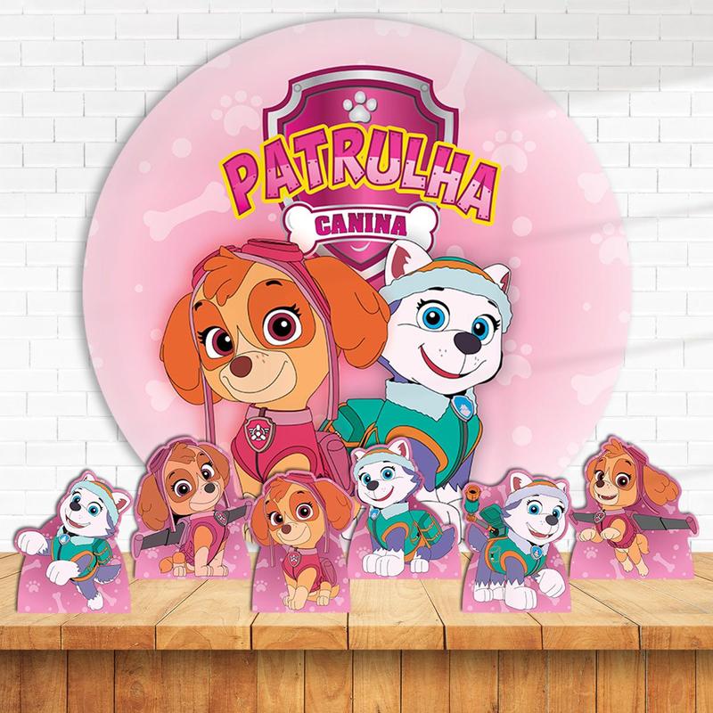 Kit Painel Redondo c/ Elástico + Displays Mdf Decoração Festa Infantil ...