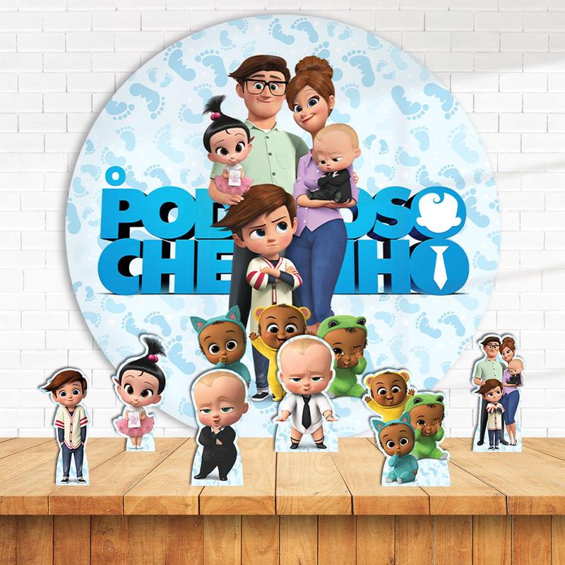 Kit Painel Redondo c/ Elástico + Displays Mdf Decoração Festa Infantil ...