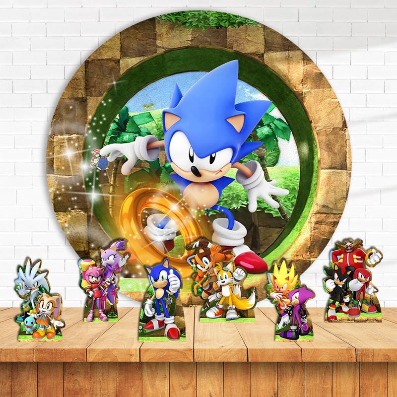 Kit Painel Redondo c/ Elástico + Displays Mdf Decoração Festa Infantil ...