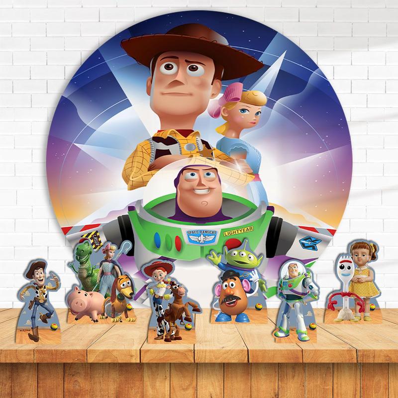 Kit Painel Redondo c/ Elástico + Displays Mdf Decoração Festa Infantil ...