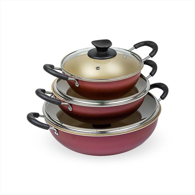 Kit Panelas Paellera Com Tampa De Vidro Alumínio Cozinha - All Stock ...