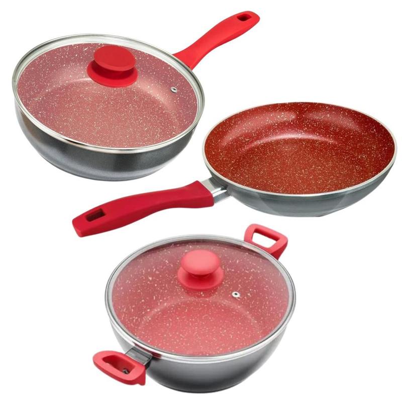 Kit Panelas Redstone Philco Com Tampas De Vidro E Frigideira - Jogo de ...