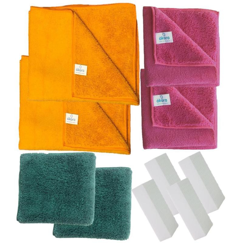 Kit Panos Esponja Ákora Ecomais Limpeza Geral Casa 10Pçs N7+ - Akora ...