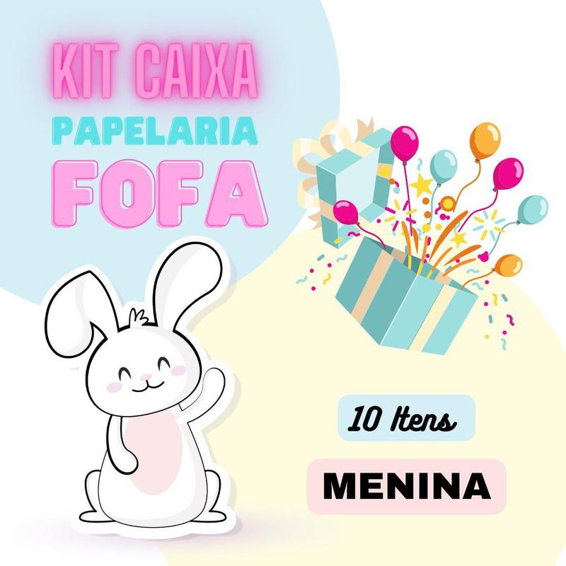 Kit Papelaria Fofa Kawai Presente Material Escolar 10 itens - Foforiku ...