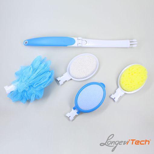 Kit para Banho cabo longo com esponjas 4 em 1 - longevitech - Bucha ...