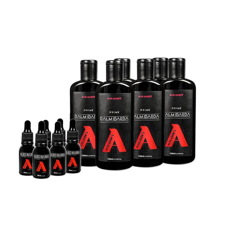Kit para Barba 6 Un de Óleo + 6 Un de Balm Alfa Looks - AlfaLooks - Óleo para Barba - Magazine Luiza