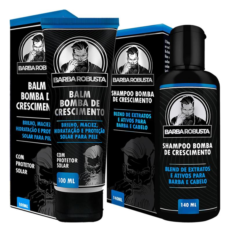 Kit Para Barba Shampoo + Balm Barba Robusta - Barba rubra - Acessórios ...