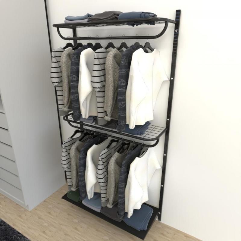 Kit para Closet com 7 peças regulável 100x200 cm cor preto modelo ...