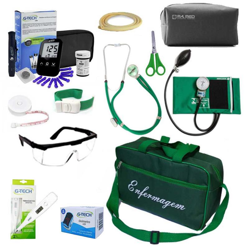 Kit Para Enfermagem Diversas Cores Verde Com HGT - Pamed - Kit ...