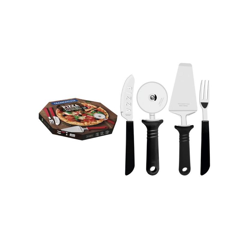 Kit para pizza laminas em inox 14 pecas tramontina preto - Kit Pizza ...
