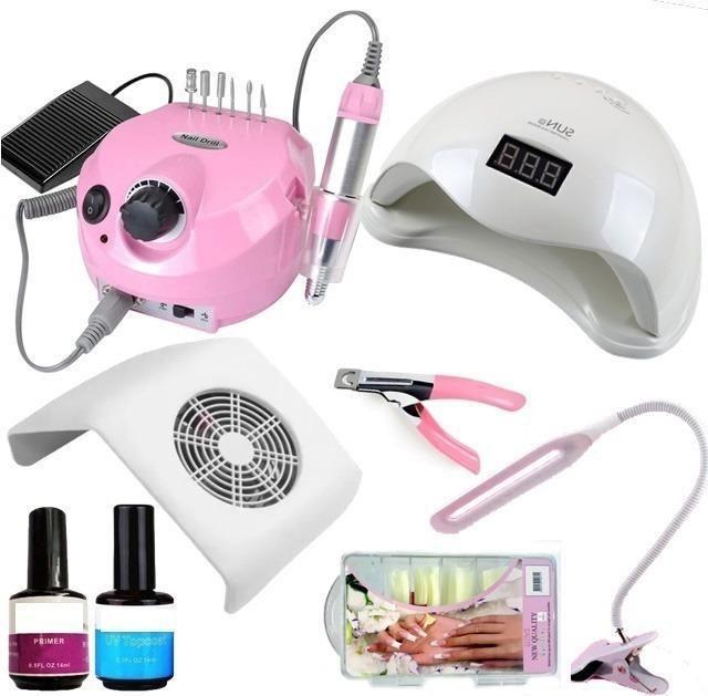 Kit Para Unhas Gel Cabine Led Uv Manicures Luminária - Comercio Digital ...