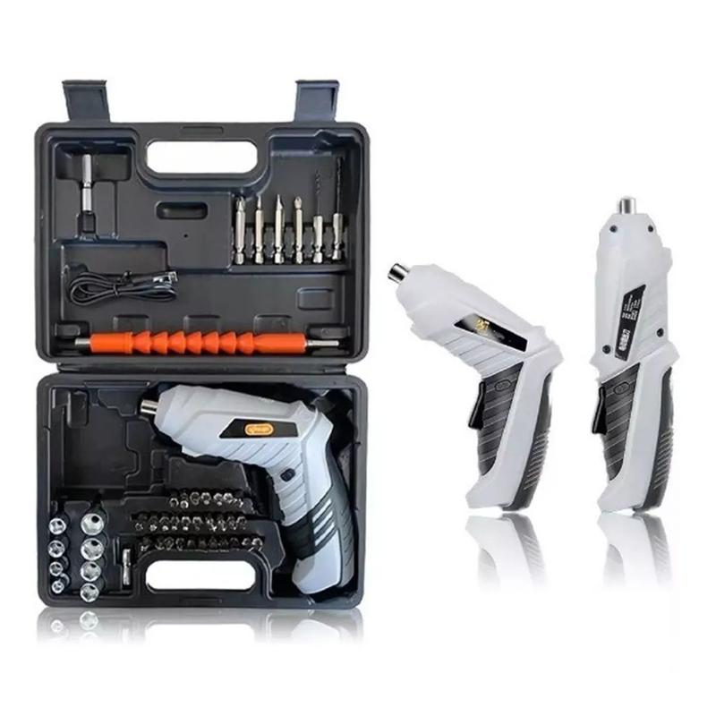 Kit Parafusadeira Elétrica Mini Sem Fio Recarregável Usb 47 Peças E ...