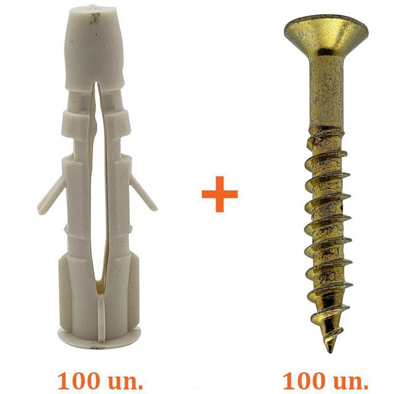 Kit Parafuso Bucha E Arruela 6mm 100 Unid - ARTECH - Parafuso ...