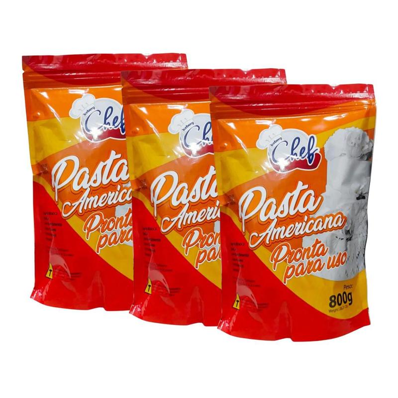 KIT PASTA AMERICANA PRONTA BRANCA 800g C/ 3UN - ICEBERG - Pasta ...