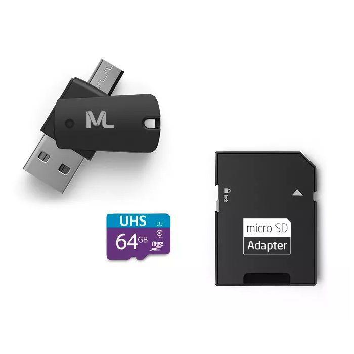Kit Pen Drive Dual Drive OTG Micro SD 64GB Ultra High Speed + Adaptador ...