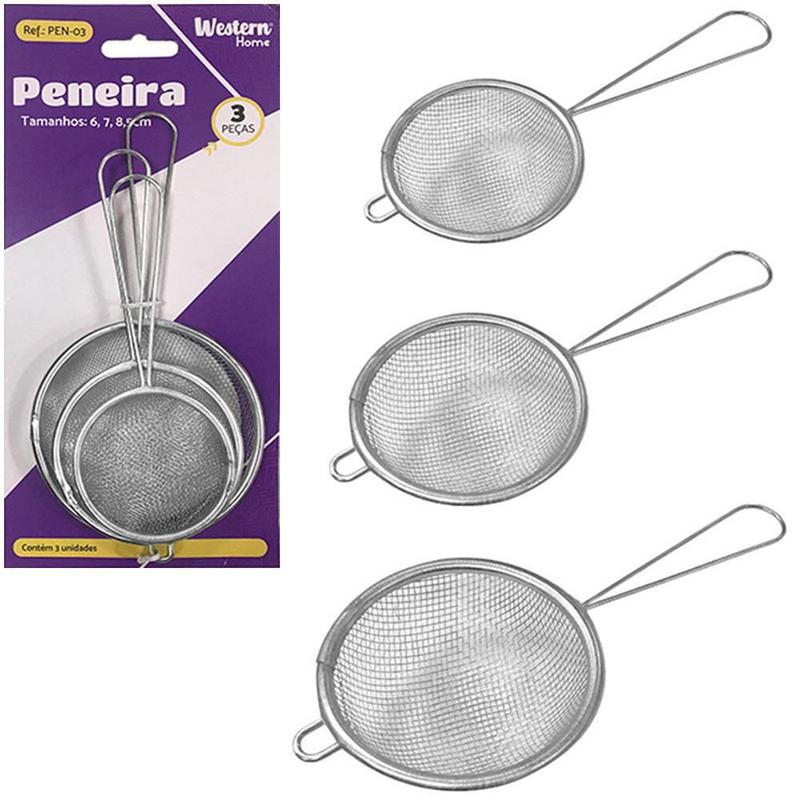 Kit Peneira Em Inox Com 3 Peças - Western - Peneira - Magazine Luiza