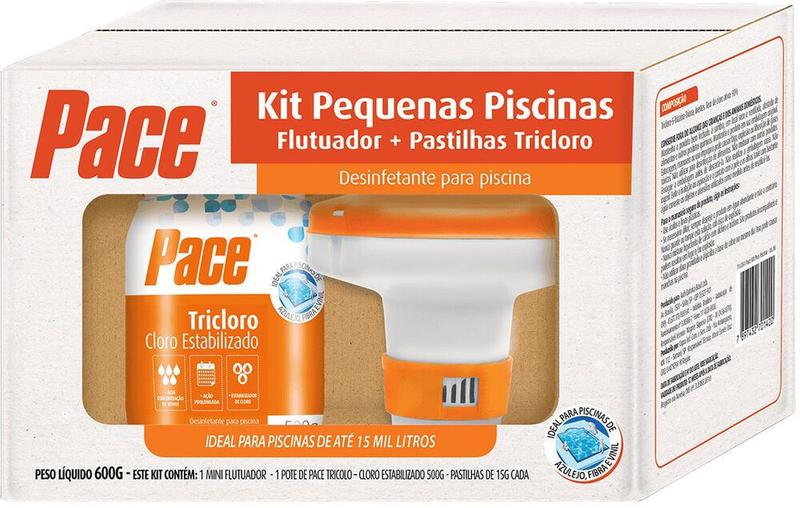 Kit Pequenas Piscinas Pace HTH Flutuador + Pastilhas Tricolor 600gr ...
