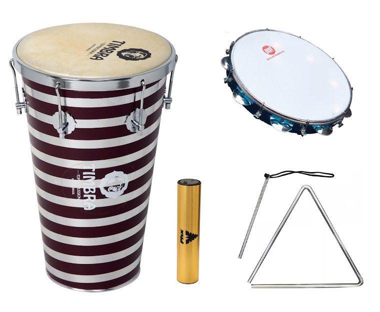 Kit Percussão HRD: Tantam Timbra + Pandeirão + Triângulo + - Bateria e ...