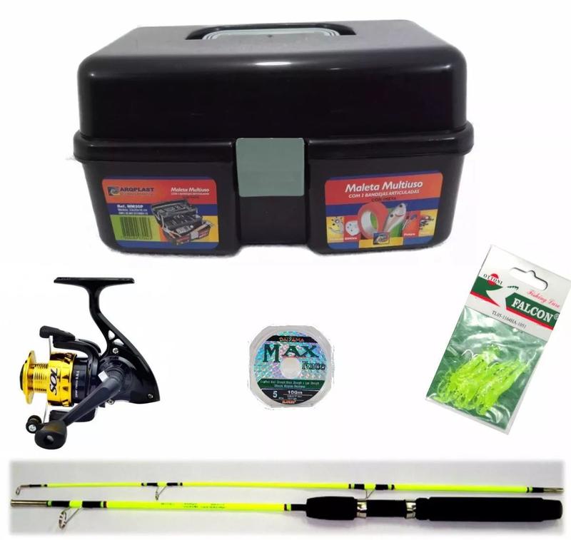 Kit Pesca Maleta Vara Molinete Isca Linha Completo - Arqplast - Kit Vara e Molinete - Magazine Luiza