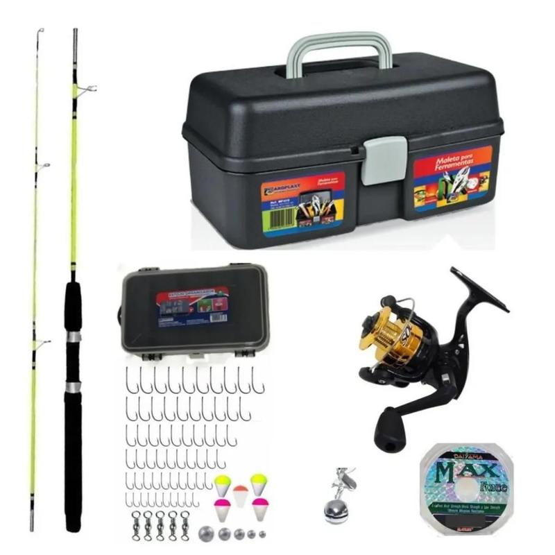 Kit Pesca Maleta Vara Molinete Linha Completo - 81 Itens - Regishop - Produtos para Pesca ...