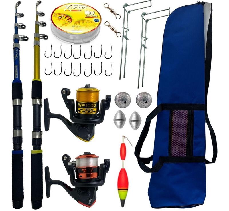 Kit Pesca Pescaria Completo 2 Vara Molinete Bolsa Itens - NRA ...
