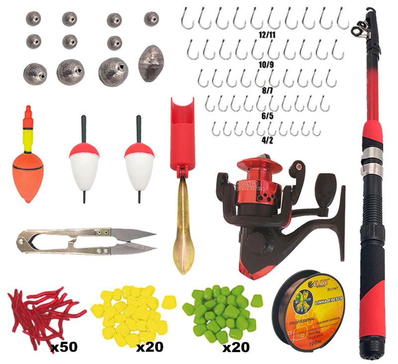 Kit Pescaria Barato Para Tilápia Piau Completo 159 itens Rio - Fisgar ...