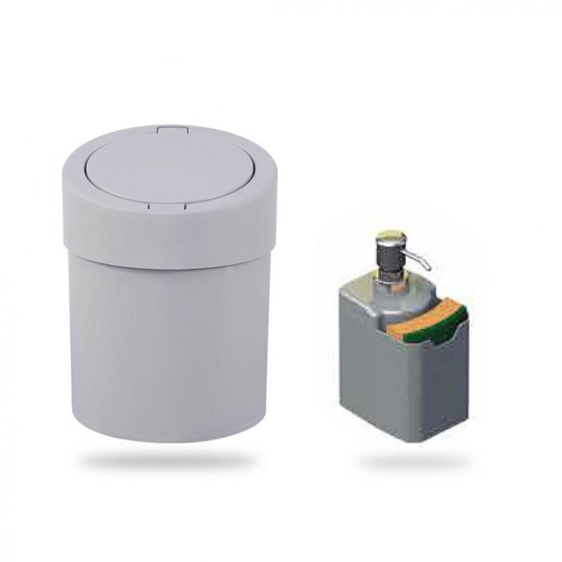 Kit Pia Roper Plast Lixeira 5 Litros Porta Detergente e Esponja ...
