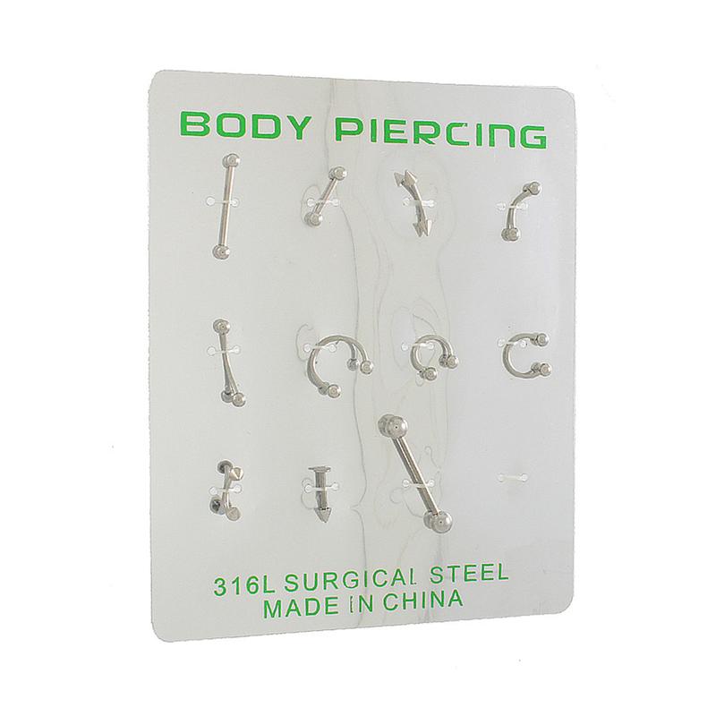 Kit Piercing Variados Aço Inoxidável Antialérgico - DIP - Piercing ...