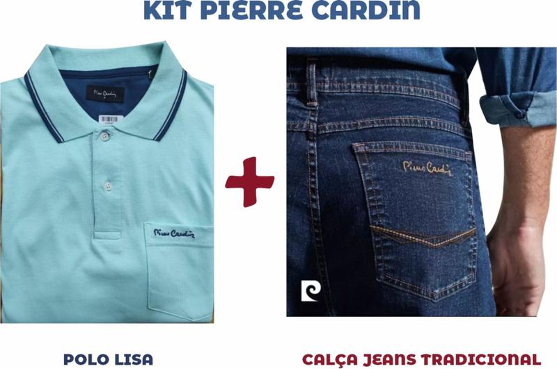 Kit pierre cardin 1 polo lisa + 1 calça jeans tradicional - Camisas ...