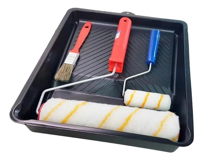 Kit Pintura Bandeja + Rolo Grande + Rolo Pequeno + Pincel 1 - Compel ...