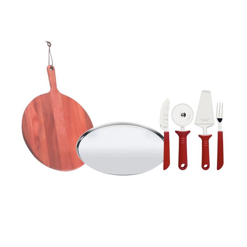 Kit Pizza Tramontina 14 Peças + Forma + Tábua 42cm - Kit Pizza ...