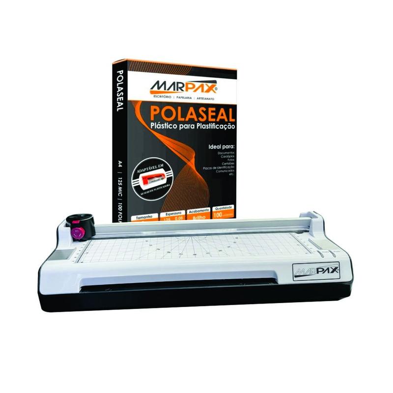 Kit Plastificadora A3 com Refiladora + 100 Plásticos 220V - Marpax - Plastificadora - Magazine Luiza
