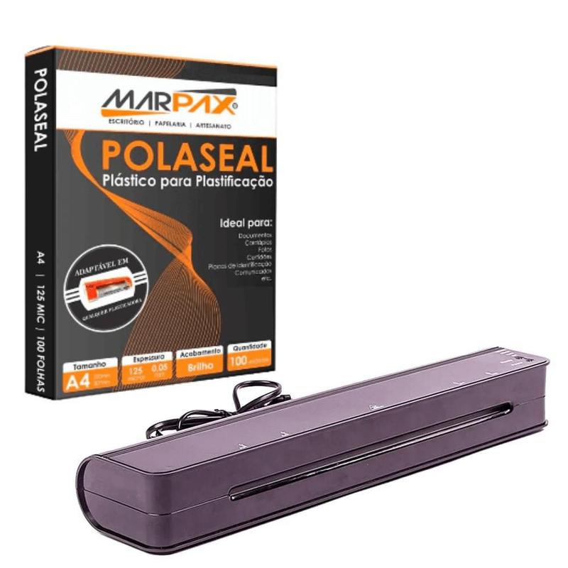 Kit Plastificadora A3 Menno Compact + 100 Polaseal 220V - Plástico para ...