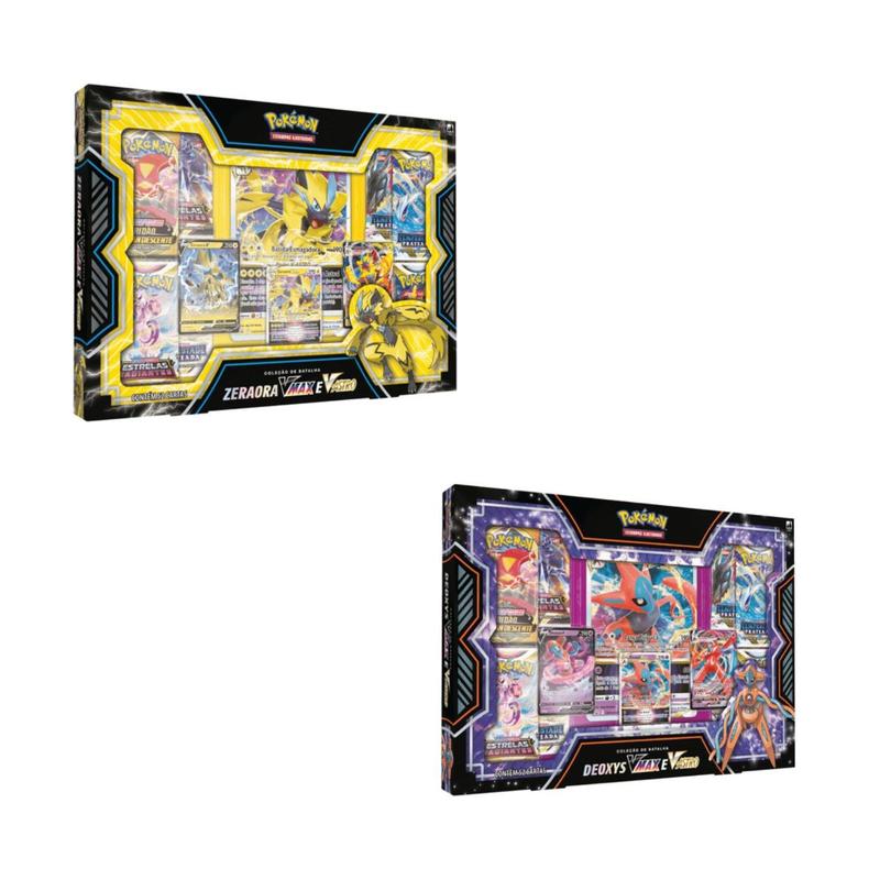 Kit Pokémon Box Coleção de Batalha Deoxys e Zeraora Vmax - Copag - Deck ...