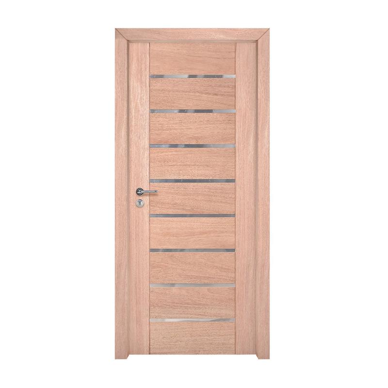 Kit porta de madeira pe307 filete inox 213cmx84cmx12cm natural esel ...