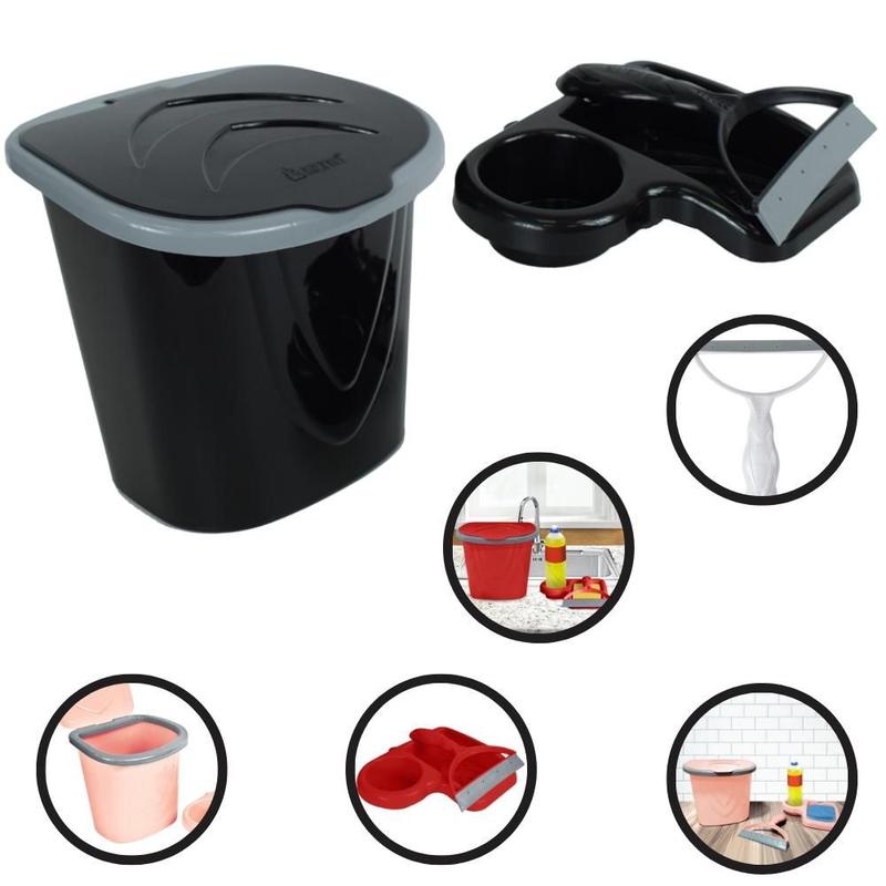 Kit Porta Detergente Lixeira Rodo Pia Plástico Cozinha Keita ...