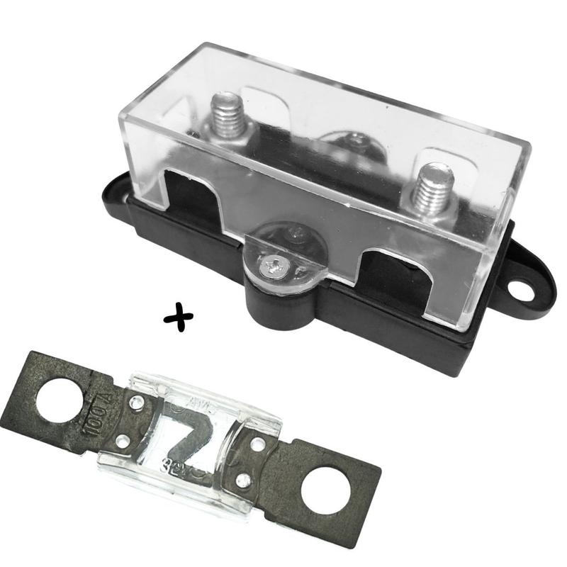 Kit Porta Fusível Grande Acrílico E Fusível Mega 100 Amperes Facil e ...