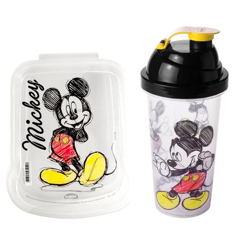 Kit Pote de Lanches com Copo Shake Mickey Clássico - Plasútil - Tempero ...
