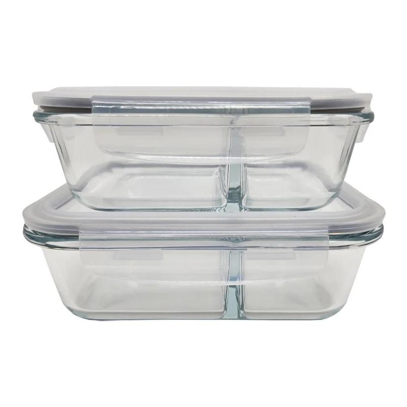 Kit Pote De Vidro Hermético Com Divisórias 2 Peças - Member's Mark ...