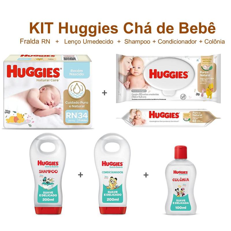 KIT Presente Chá de Bebê Huggies Completo Récem Nascido - Produtos ...
