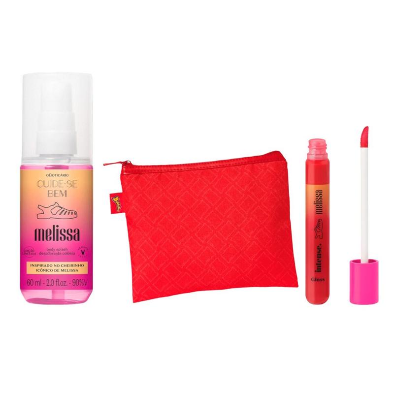 KIt Presente Melissa Body Splash 60ml + Nécessaire Bubbaloo + Gloss ...
