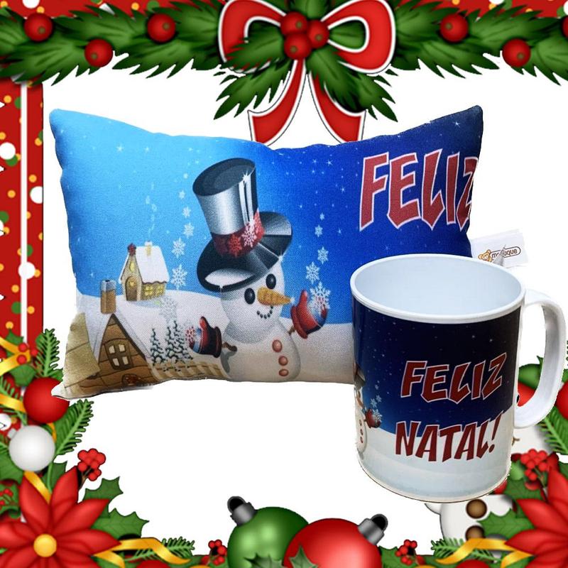 Kit Presente Para Natal Almofada + Caneca Natalinos Lembrancinha Papai ...